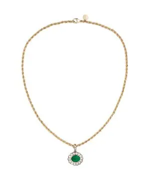 MARLO LAZ 14-karat Emerald And Diamond Alexandra Necklace - Gold