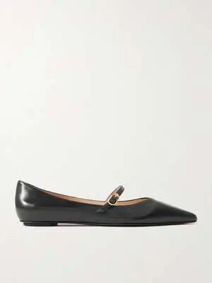 STUART WEITZMAN Emilia Leather Mary Jane Point-toe Flats