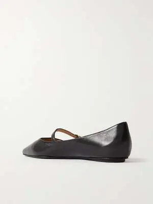 STUART WEITZMAN Emilia Leather Mary Jane Point-toe Flats