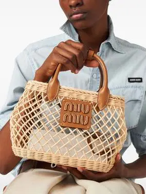 Miu Miu Interwoven Tote Bag - Neutrals