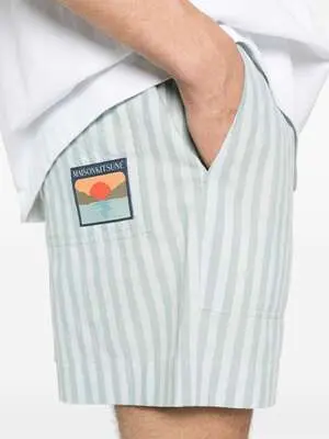 Maison Kitsuné Striped Board Shorts - Blue