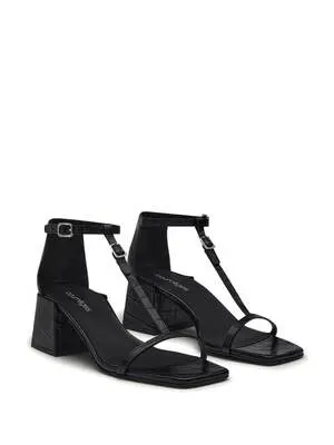 COURREGES Buckled Leather Sandals - Black