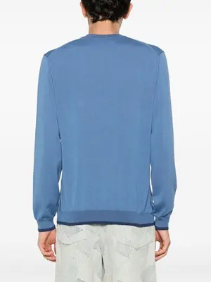 Maison Kitsuné Signature Fox-motif Knitted Jumper - Blue