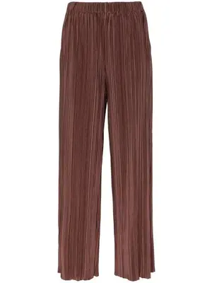 SAMSOE SAMSOE Uma Plissé-effect Trousers - Brown
