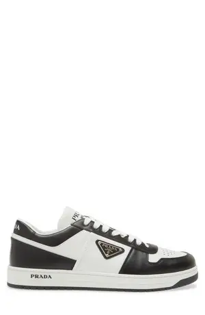 Prada Downtown Logo Low Top Sneakers - Bianco/nero