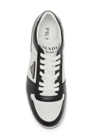 Prada Downtown Logo Low Top Sneakers - Bianco/nero