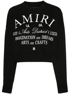 Amiri Logo-embroidered Cotton Jumper - Black