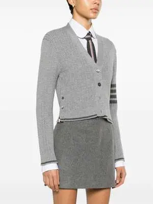 Thom Browne Cropped Cable-knit Cardigan