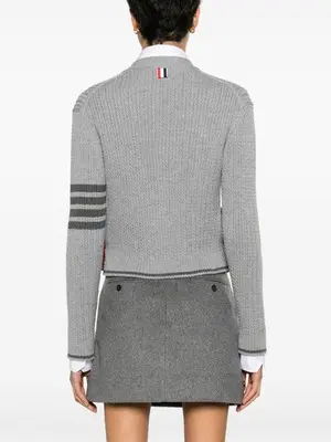 Thom Browne Cropped Cable-knit Cardigan