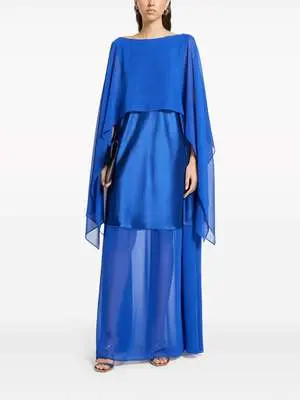 Talbot Runhof Loggia Crepe Cape Gown