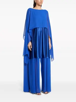 Talbot Runhof Loggia Crepe Cape Gown