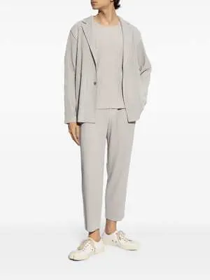 Issey Miyake Plissé-effect Single-breasted Blazer - Grey