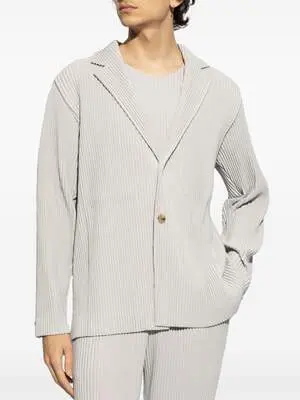 Issey Miyake Plissé-effect Single-breasted Blazer - Grey