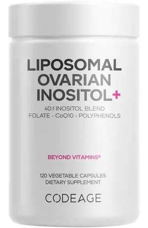 CODEAGE Liposomal Ovarian Inositol + Folate & Coq10 Supplement - White
