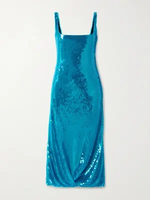 16Arlington Sidd Sequined Mesh Midi Dress