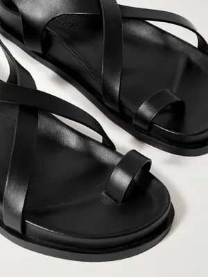 A.emery Jalen Slim Leather Sandals - Black