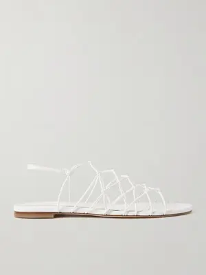 Staud Gio Knotted Elastic Sandals - White