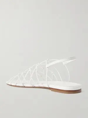 Staud Gio Knotted Elastic Sandals - White