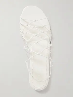 Staud Gio Knotted Elastic Sandals - White