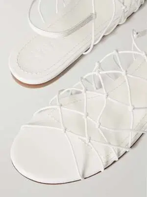Staud Gio Knotted Elastic Sandals - White