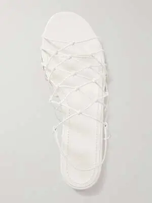 Staud Gio Knotted Elastic Sandals - White