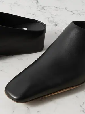 JIL SANDER Leather Mules - Black