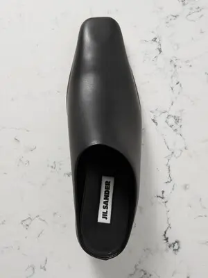 JIL SANDER Leather Mules - Black