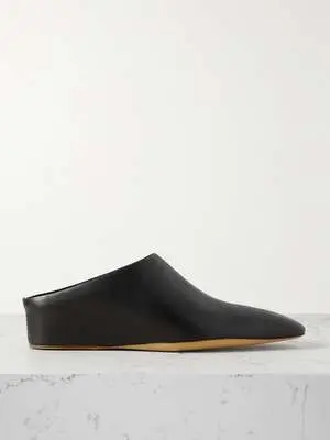 JIL SANDER Leather Mules - Black