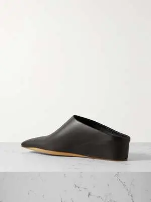 JIL SANDER Leather Mules - Black