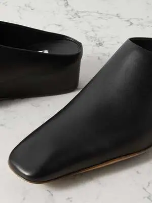 JIL SANDER Leather Mules - Black