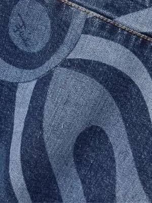 Emilio Pucci Cropped Printed Denim Halterneck Top