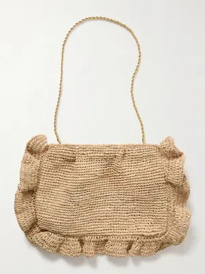 LOEFFLER RANDALL Mavis Ruffled Raffia Shoulder Bag