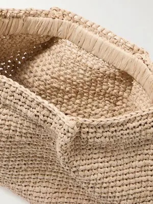 LOEFFLER RANDALL Mavis Ruffled Raffia Shoulder Bag