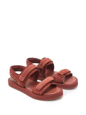 12 STOREEZ Suede Flatform Sandals - Red