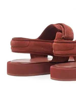 12 STOREEZ Suede Flatform Sandals - Red