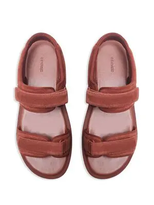 12 STOREEZ Suede Flatform Sandals - Red