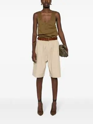 Saint Laurent Twill-weave Sleeveless Top - Green