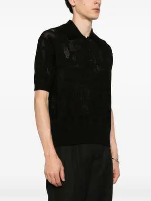 Alexander McQueen Open-knit Cotton Polo Shirt