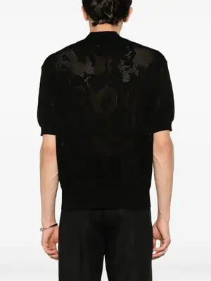 Alexander McQueen Open-knit Cotton Polo Shirt