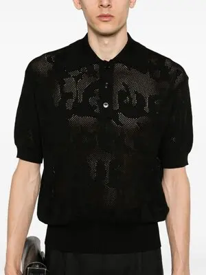 Alexander McQueen Open-knit Cotton Polo Shirt