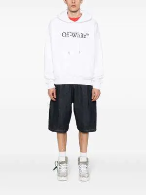 Off-White Big Bookish Skate Cotton Hoodie - White