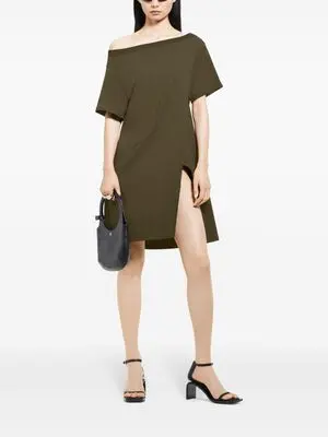 COURREGES Boat Neck Mini Dress - Green