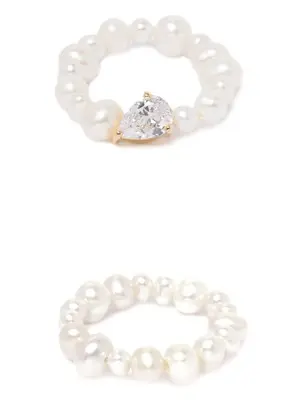Completedworks The Exposure Of Time Pearl Ring Set - Gold