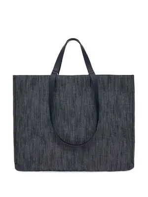 FERRAGAMO Large Venna Logo-embroidered Tote Bag - Blue