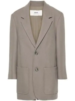 Ami Single-breasted Twill Coat