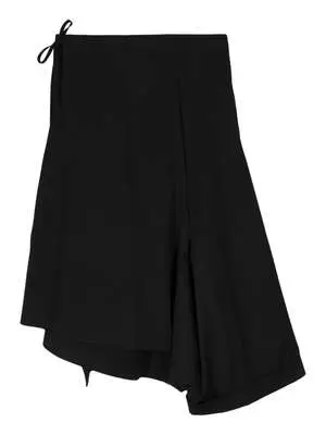 Yohji Yamamoto Asymmetric Wool Midi Skirt
