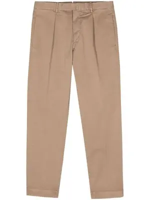 DELL'OGLIO Pleat-detail Tapered-leg Chinos - Neutrals