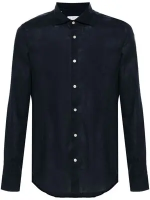 MANUEL RITZ Logo-embroidered Long-sleeves Shirt - Blue