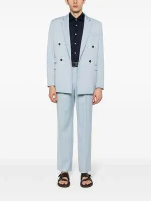MANUEL RITZ Logo-embroidered Long-sleeves Shirt - Blue