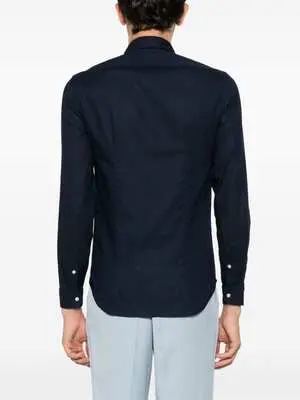 MANUEL RITZ Logo-embroidered Long-sleeves Shirt - Blue